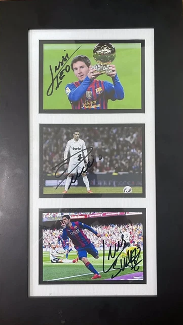 RARE SIGNÉ LIONEL Messi Luis Suarez Cristiano Ronaldo Autographe Mega ...