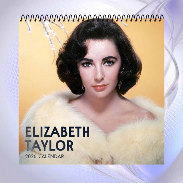 ELIZABETH TAYLOR 2026 Calendar, Classic Hollywood Icon, Vintage Glamour ...