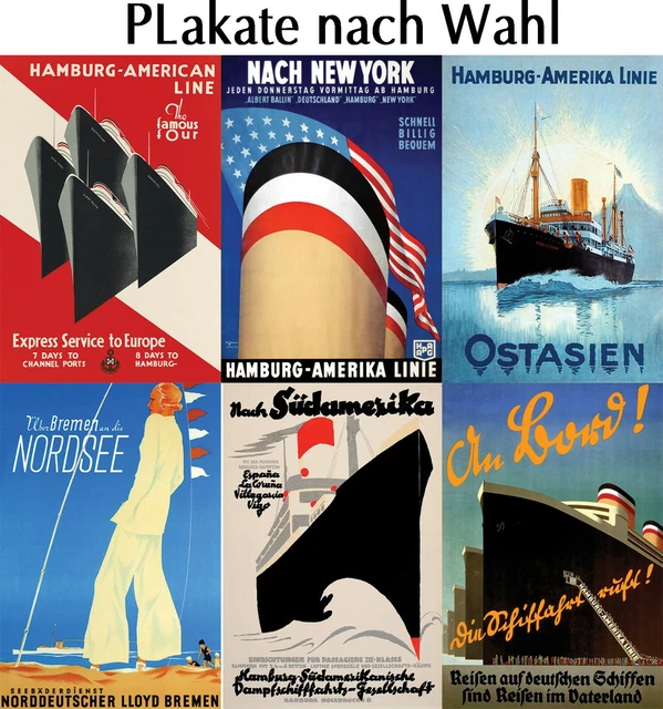 VERSCHIEDE POSTER SCHIFFFAHRT Schiff Norddeutscher Lloyd Reederei ...
