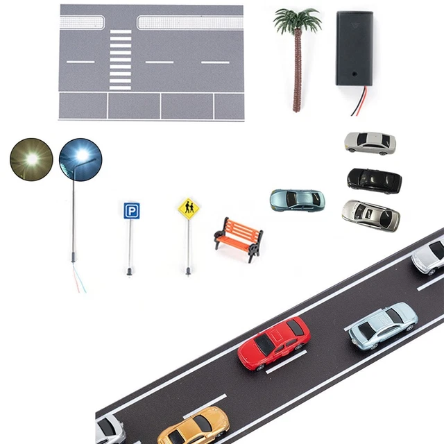 CITY ROAD DIORAMA Parking Lot Model with Integrated LED Lighting System ...