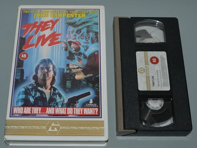 THEY LIVE VHS Cassette Video Tape Original Big Box Roddy Piper John ...