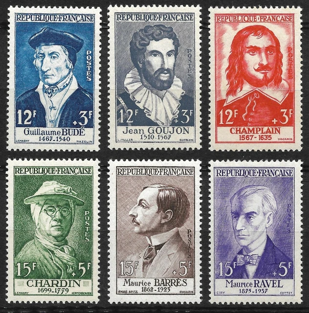TIMBRES FRANCE SÉRIE N°1066 à 1071 Personnages Célèbres Neuf Qualité Luxe EUR 12,90 - PicClick FR