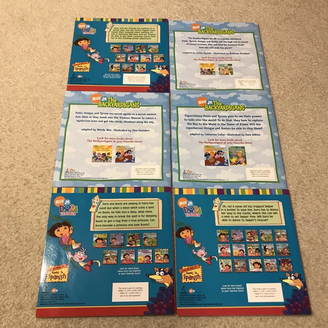 NICK JR ADVENTURES To Go! Dora Backyardigans 6 Story Books Carry Along ...