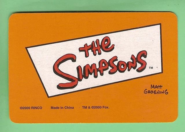 #D380. THE SIMPSONS Tv Television Show Single Playing Card $5.00 ...