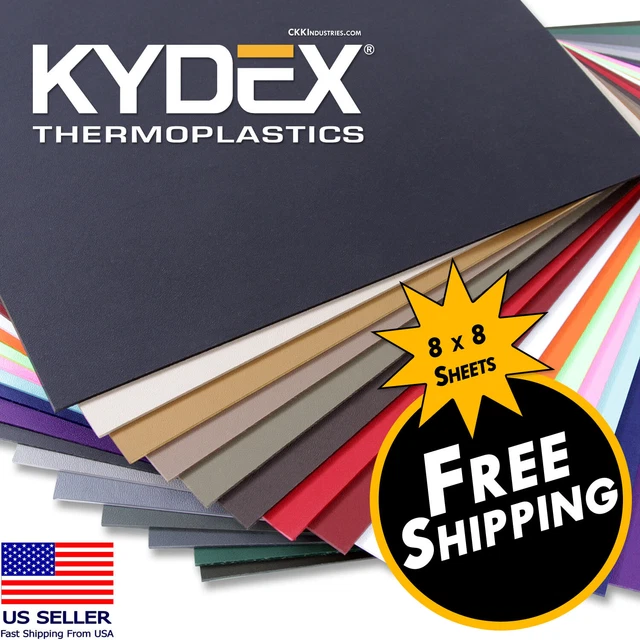 KYDEX® SHEET - Color Collection - (8in x 8in)(.060, .080, .093 & .125 ...