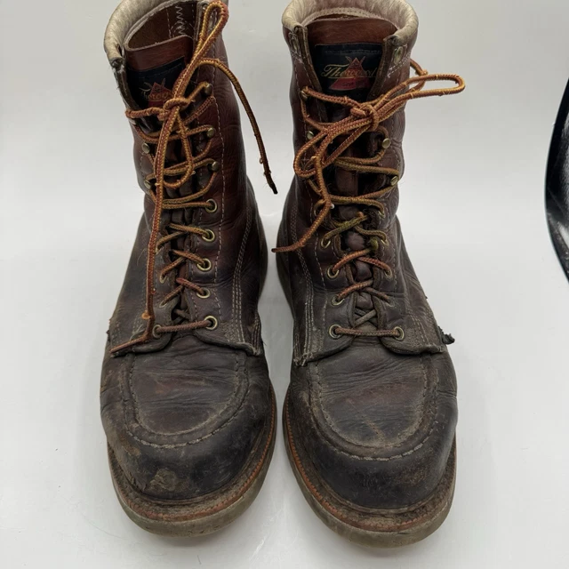 THOROGOOD AMERICAN HERITAGE MOC-TOE WEDGE 8" WORK BOOTS 814-4201 Sz 10. ...