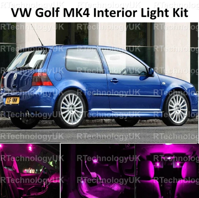 PINK PURPLE PREMIUM for VW GOLF MK4 IV INTERIOR LED CAR LIGHT KIT BULBS ...