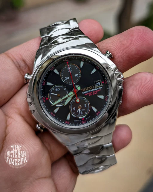 RARE SEIKO ALARM Chronograph Limited Edition Machina Sportiva Giugia ...