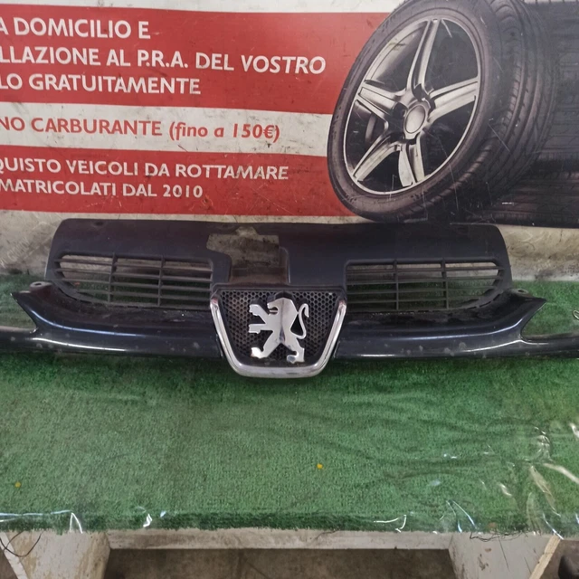 PANNEAU GRILLE LOGO Armoirie Avant Peugeot 206 De 2002 Noir EUR 67,58 ...