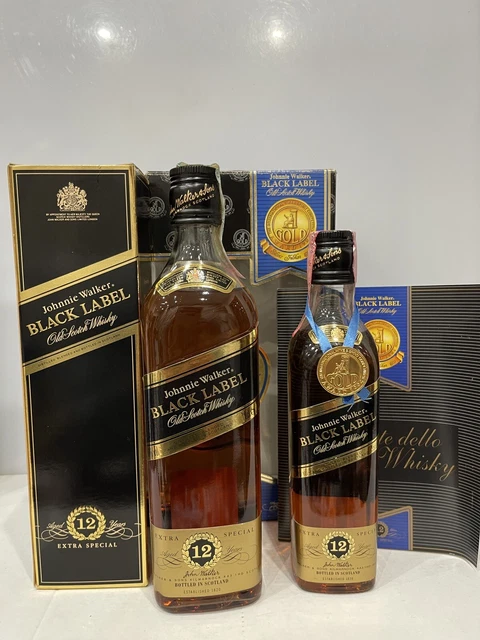JOHNNIE WALKER BLACK Label 12 Year Old 70cl & 35cl 40% Vol / Gold Medal ...