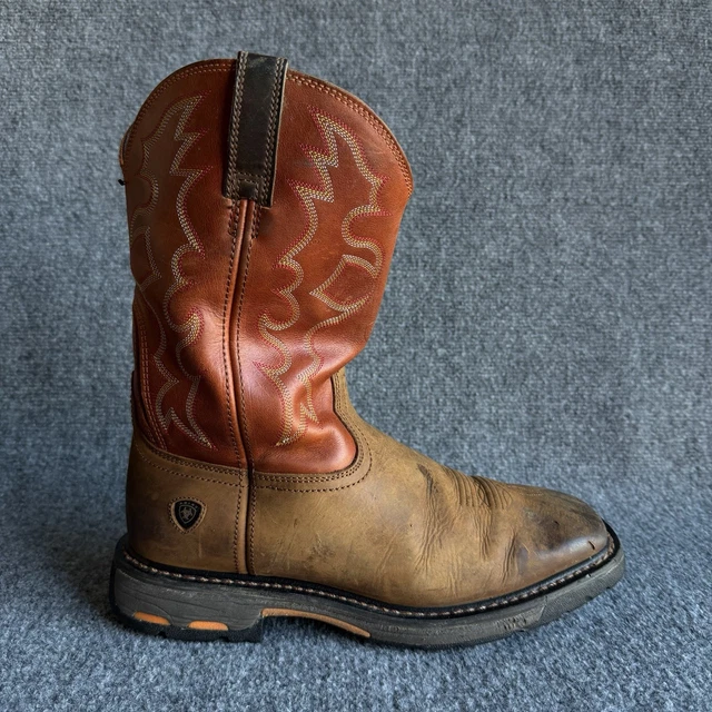 ARIAT WORK BOOTS Men’s 10.5 EE Square Toe Leather ATS EH Oil Slip ...