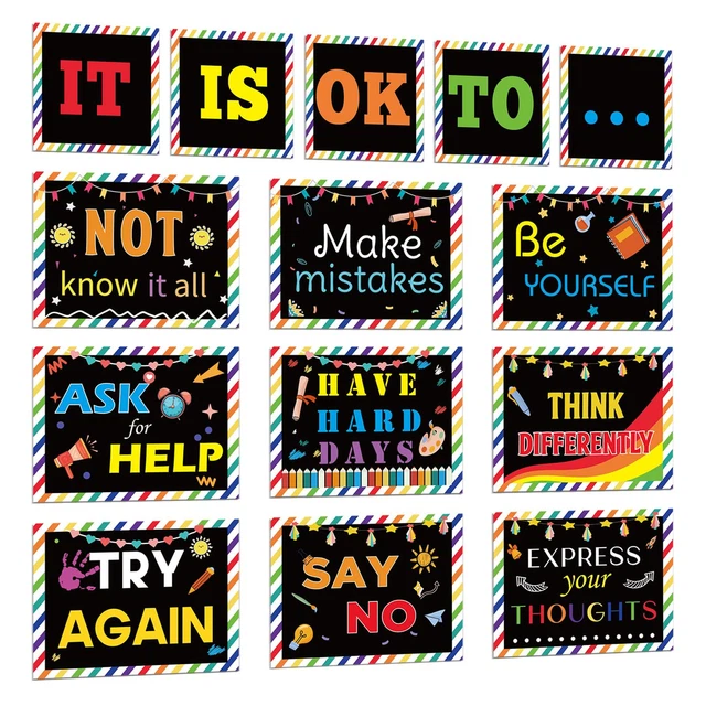 INSPIRATIONAL CLASSROOM POSTERS Motivational Bulletin Board Positive ...