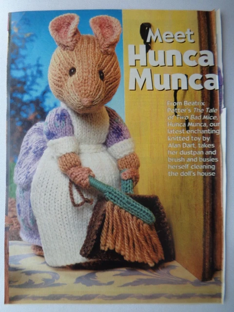 VINTAGE KNITTING PATTERN of Beatrix Potter's Hunca Munca mouse, by Alan ...