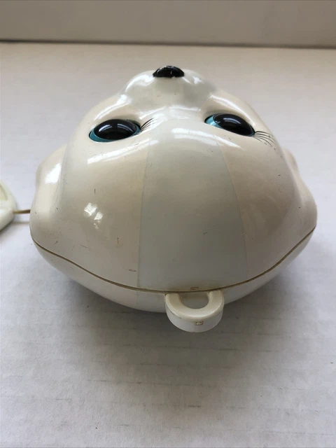 VINTAGE SANKYO MUSICAL Pull-String Baby Toy Dog Moving Eyes Japan 1970 ...