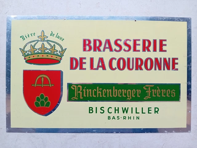 TÔLE PUBLICITAIRE BIÈRE RINCKENBERGER brasserie la COURONNE ...