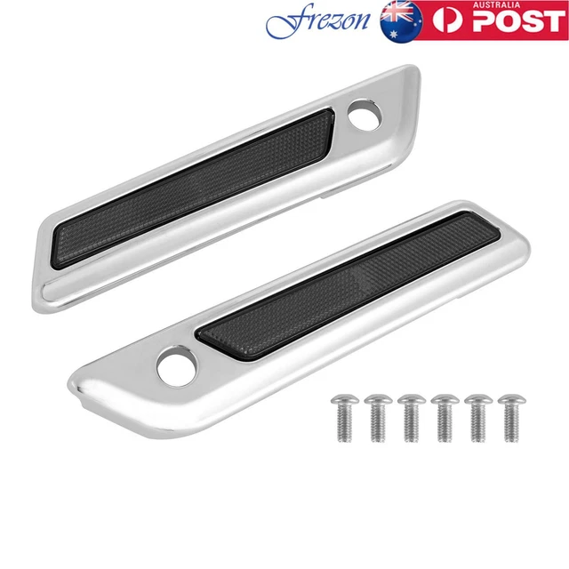 SADDLEBAG LATCH REFLECTIVE Cover Chrome_Gray For Touring Road Glide ...