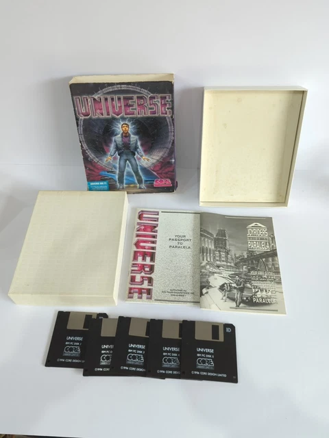 CORE DESIGN LIMITED PC Game UNIVERSE Boxed instructions PC FLOPPY 💾 BIG BOX £39.00 - PicClick UK