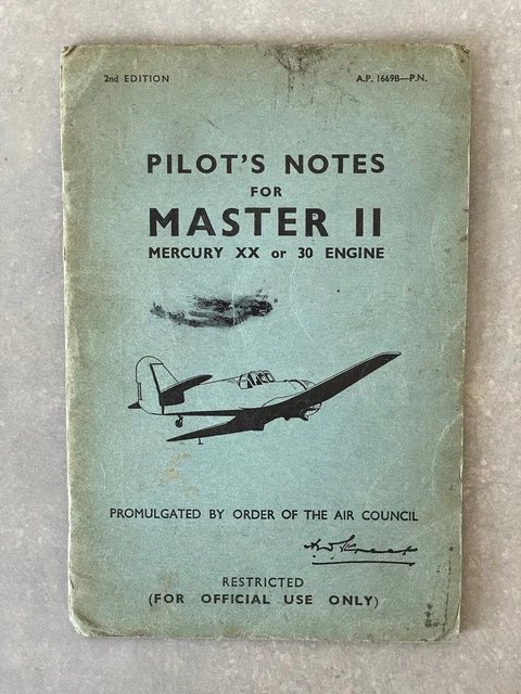 ORIGINAL WW2 RAF Pilot's Notes Miles Master II AP1669B-PN July 1944 £30 ...