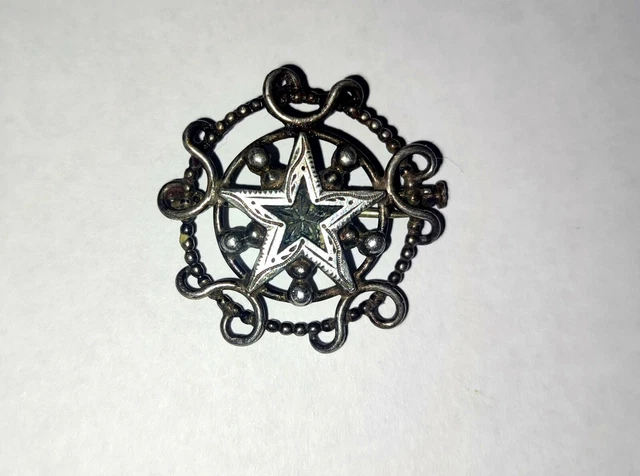XIX ÈME BROCHE etoile de Digne Saint Vincent E.TURRIES Argent Massif ...