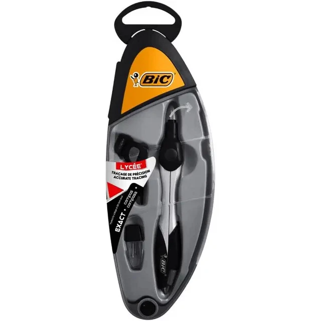 BIC EXACT COMPAS para Portaminas o Lapiz - Cuerpo de Metal Negro o Rojo ...