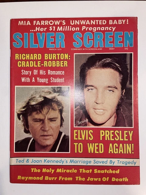 SILVER SCREEN MAGAZINE March 1974 Elvis Presley Richard Burton Complete ...