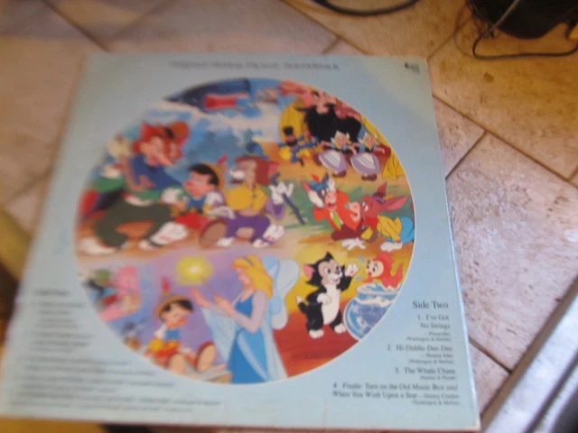 RARE WALT DISNEY Pinocchio Disney Old Man Picture Disc Motion Picture ...