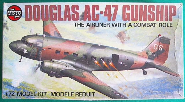 VINTAGE 1975 AIRFIX 1/72 Douglas AC-47 Gunship Plastic Model Kit £28.00 ...