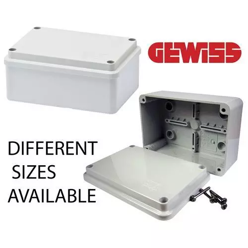 GEWISS ENCLOSURE JUNCTION Box Adaptable PVC Plastic Waterproof Outdoor ...