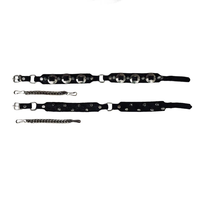 VINTAGE LEATHER SPIKED Chain Biker, Punk, Gothic, Cowboy, Western Boot ...