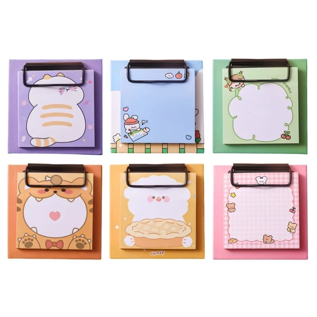 CARTOON MEMOS NOTE Pad with Clipboard 3x3Inch 30Sheets For Writing ...