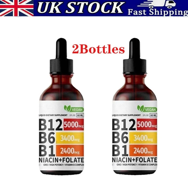 2PACK VITAMIN B12 and B6 Liquid Drops, B12 Sublingual B Complex - B12 ...