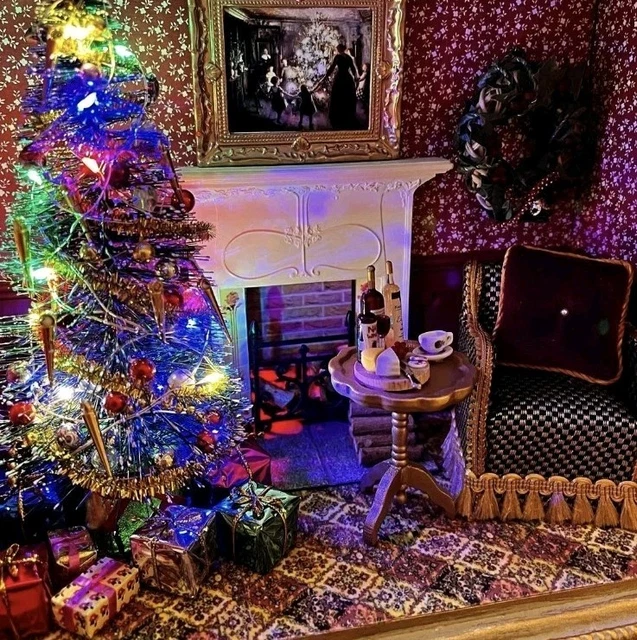 1:12 SCALE DOLLS House Christmas Room Box Wall-mounted Diorama £104.70 ...