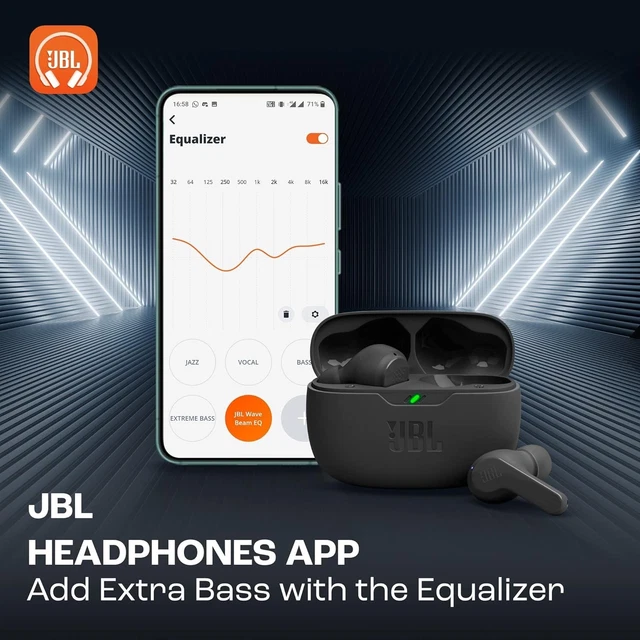 JBL WAVE BEAM In-Ear Wireless Earbuds with IP54 and IPX2 Waterproofing ...