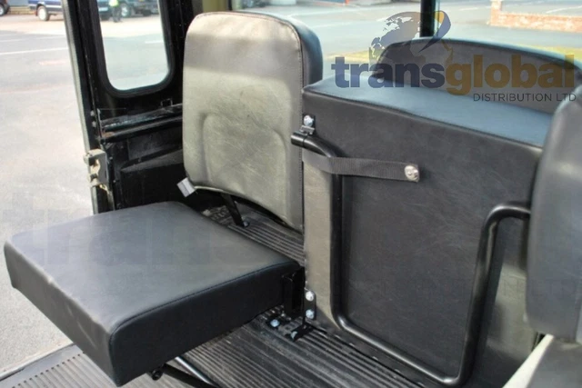 REAR INWARD FACING Black Vinyl Folding Seat for Land Rover Defender 83 ...