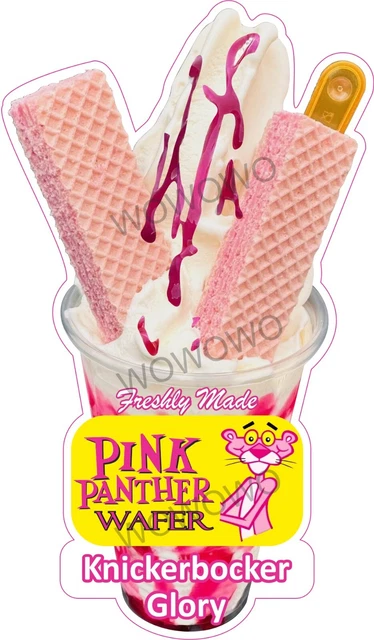 ICE CREAM VAN sticker Pink Panther Wafer knickerbocker glory sundae ...