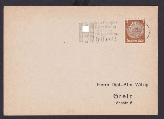 JENA THURINGIA GERMAN Reich Third Reich Map SST the German Red Cross £ ...