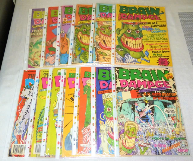 JOB LOT 13X Brain Damage Comics No's 1 to 13 (1989) UK Adult Bundle ...