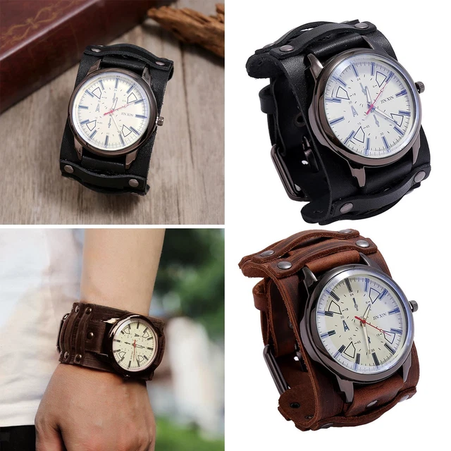 PUNK POINTER WATCH Leather Wide Belt Strap Skin Friendly Armbanduhr EUR ...