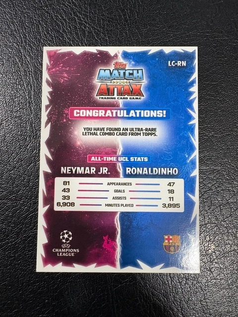 TOPPS MATCH ATTAX 25/26 Lethal Combo Neymar JR Ultra Rare Football Card ...