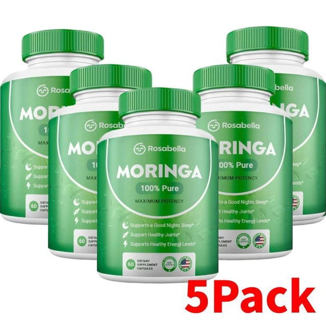 ROSABELLA MORINGA POWDER Capsules -800mg of Pure Nutrient-Rich 5x £18. ...