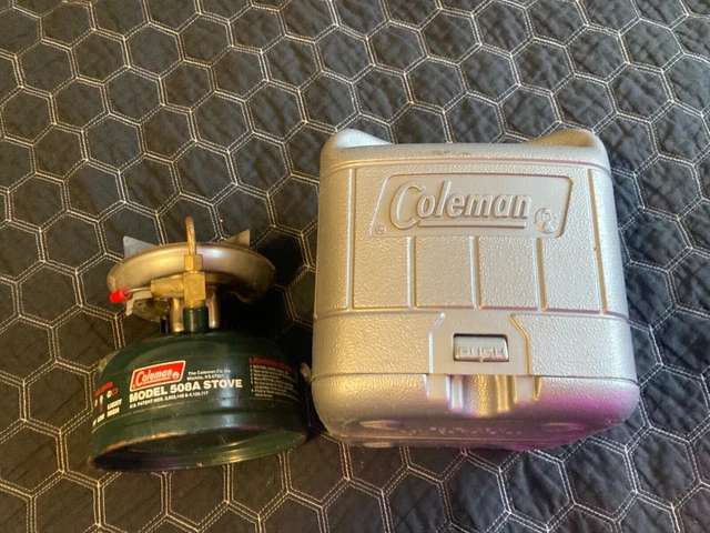 VINTAGE COLEMAN MODEL 508A Single Burner Camping Stove w Carry Case ...
