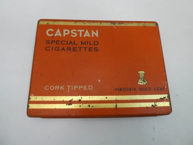 VINTAGE AUSTRALIAN TOBACCO Tin Capstan Special Mild Cigarettes Cork ...