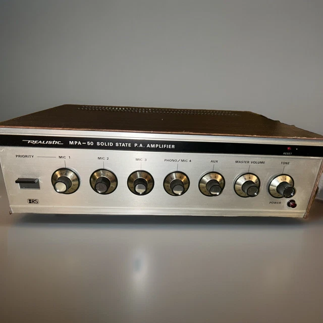 VINTAGE REALISTIC MPA-50 Solid State P.A. Amplifier Works $30.60 ...