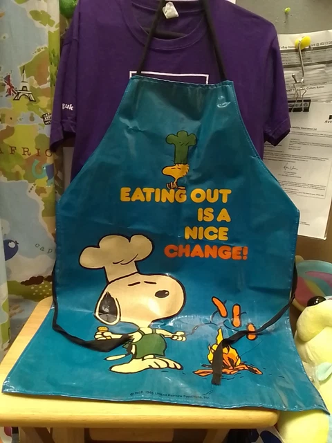 VINTAGE SNOOPY and Woodstock Chef PVC OIL Cloth Apron £4.99 - PicClick UK