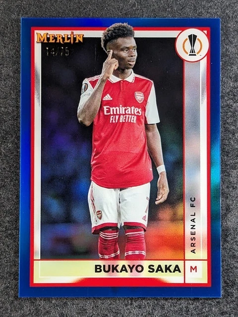 2022-23 TOPPS MERLIN Chrome UEFA BUKAYO SAKA /75 Blue Refractor Arsenal #12 EUR 1,15 - PicClick IT