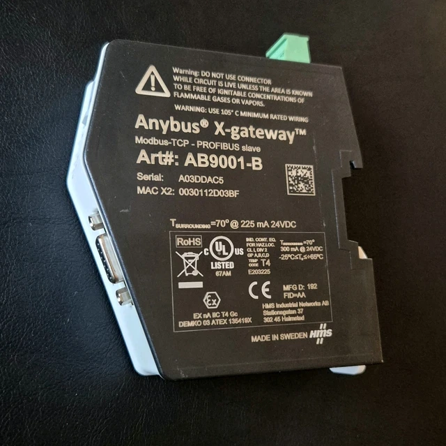 ANYBUS X-GATEWAY AB9001-B Modbus TCP - PROFIBUS Slave £208.72 - PicClick UK