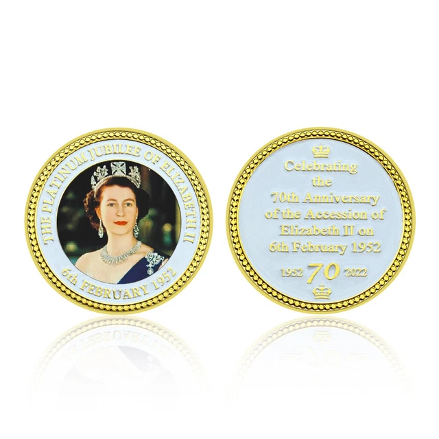 QUEEN ELIZABETH II Gold Coin 70th Anniversary Platinum Jubilee ...