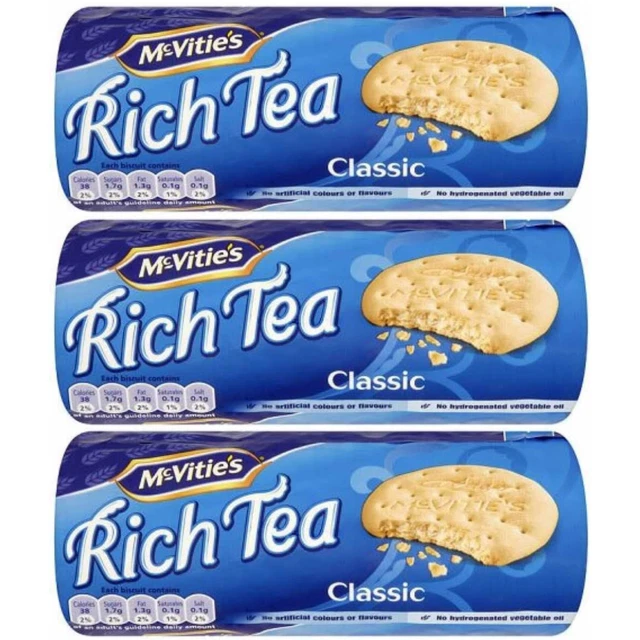 MCVITIE'S RICH TEA Classic Biscuits 300g (Pack of 3) £10.49 - PicClick UK