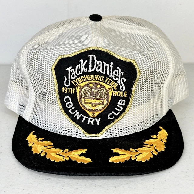 VINTAGE JACK DANIELS Country Club Patch Snapback Hat Black Hat Trucker Cap £23.78 - PicClick UK