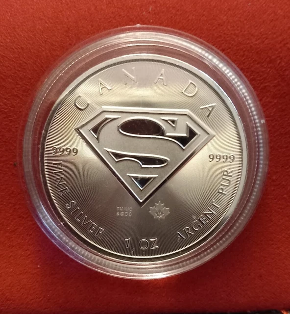 2016 SUPERMAN LOGO 1oz .9999 Fine Silver Bullion Coin Canadian Maple ...
